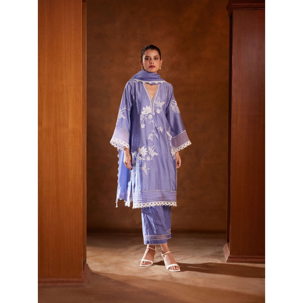 BUNKA Lilac Kurta, Slip with Pant & Dupatta (Set of 4) – Nykaa Fashion