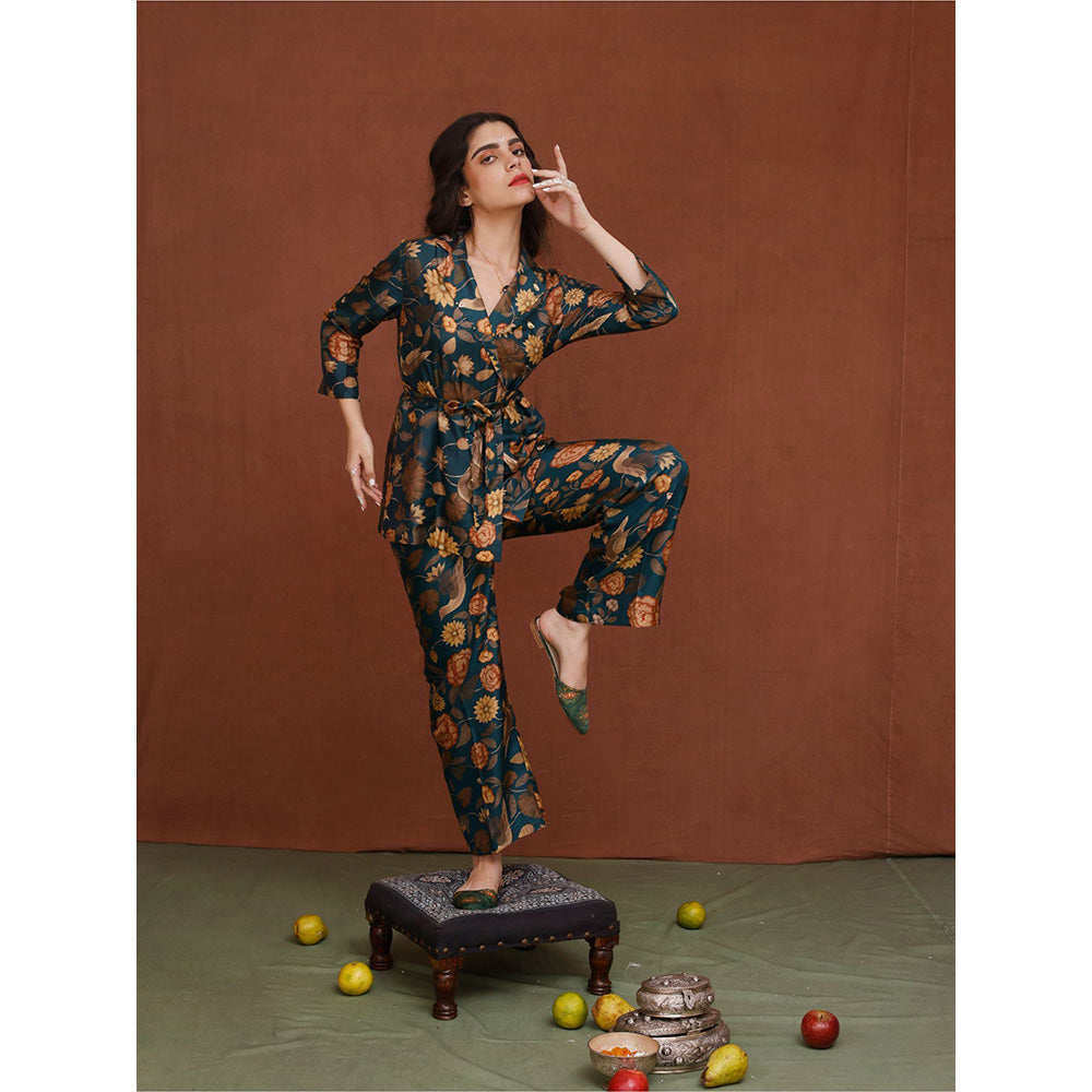 Chokhi Chorri Navy Blue Purnima Co-ord (Set of 3) – Nykaa Fashion