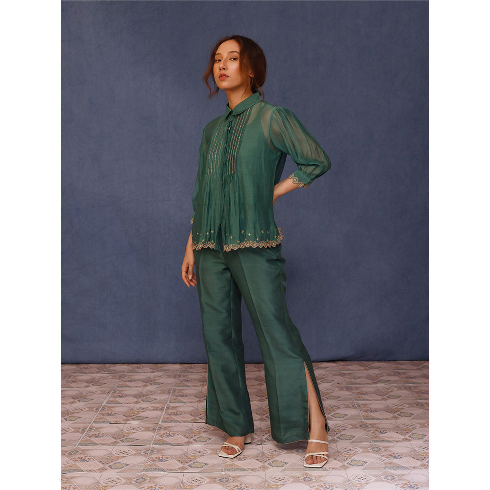 Chokhi Chorri Green Mona Shirt & Palazzo with Inner (Set of 3) – Nykaa ...