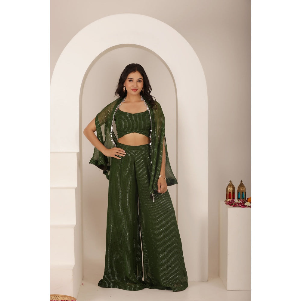 DEASHA INDIA Himani Green Lurex Co-Ord (Set of 3) – Nykaa Fashion