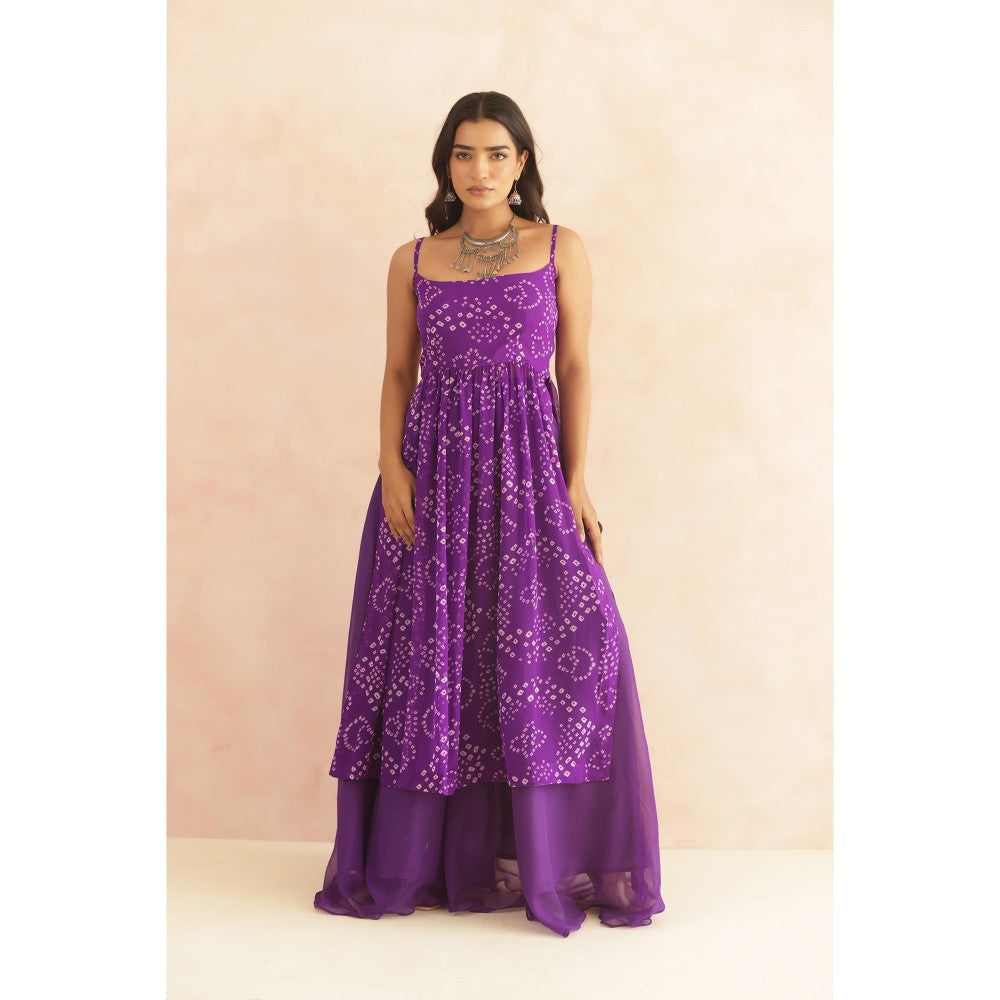 DEASHA INDIA Ilina Purple Bandhani Kurta with Palazzo – Nykaa Fashion