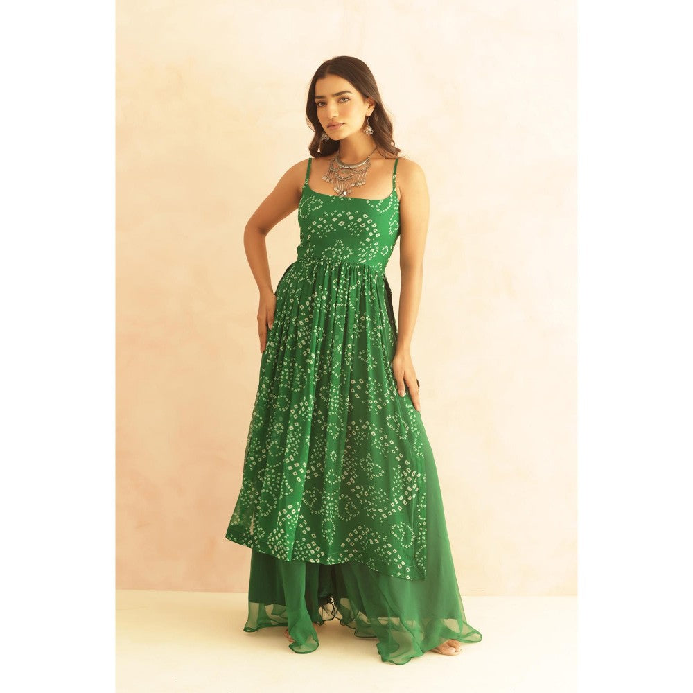 DEASHA INDIA Mihira Green Bandhani Kurta with Palazzo – Nykaa Fashion