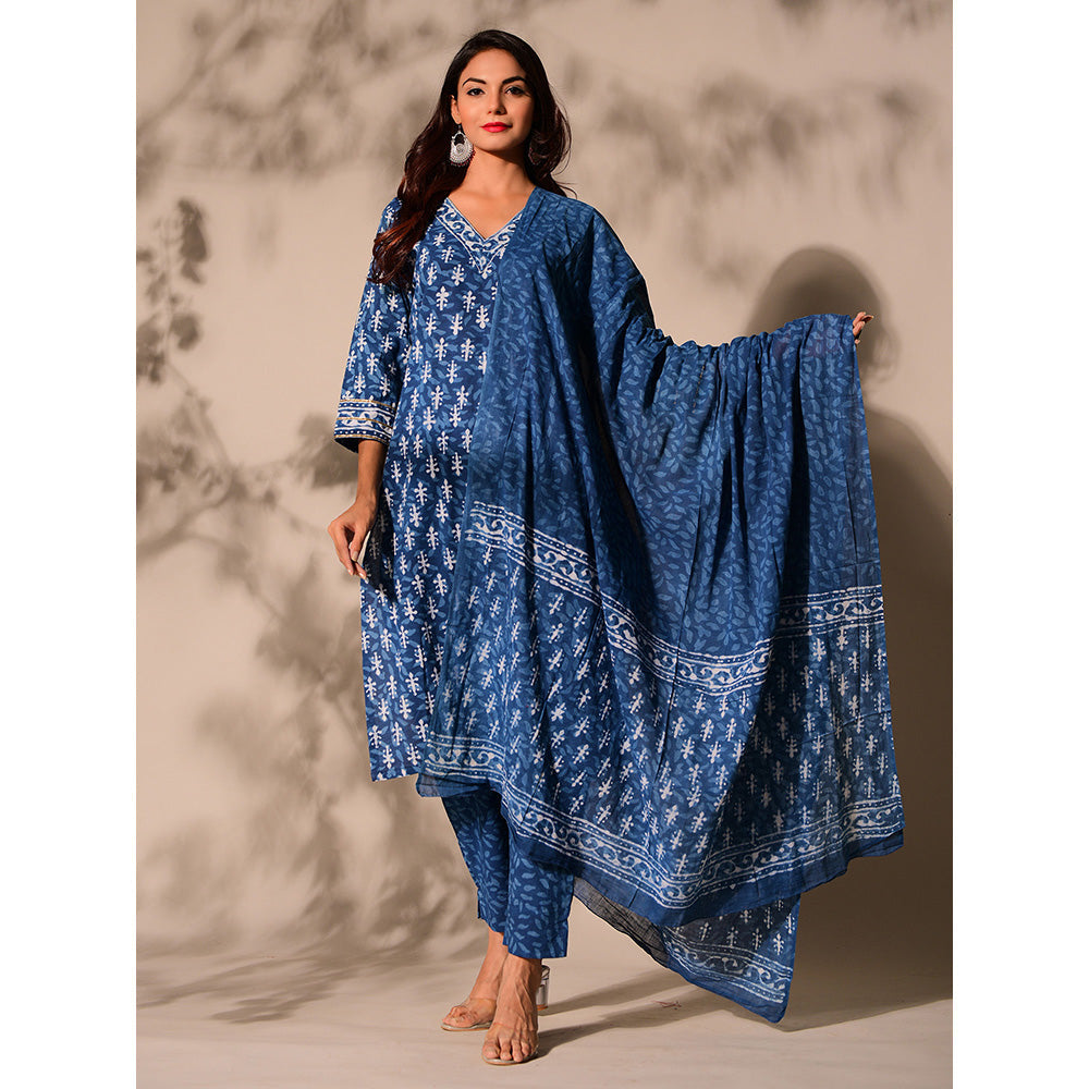 DIMPLE DESIGN STUDIO Indigo Suit (Set of 3) – Nykaa Fashion