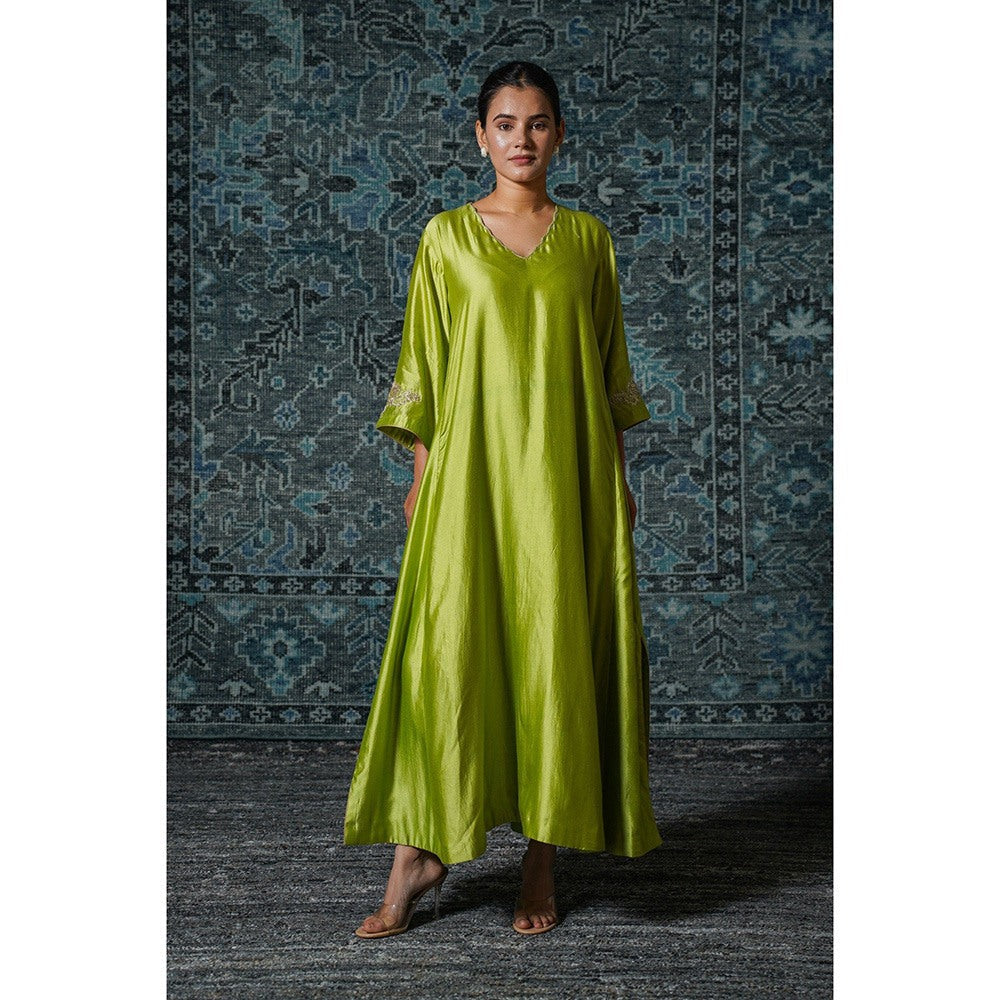EEDA Green Embroidered Maxi Dress – Nykaa Fashion