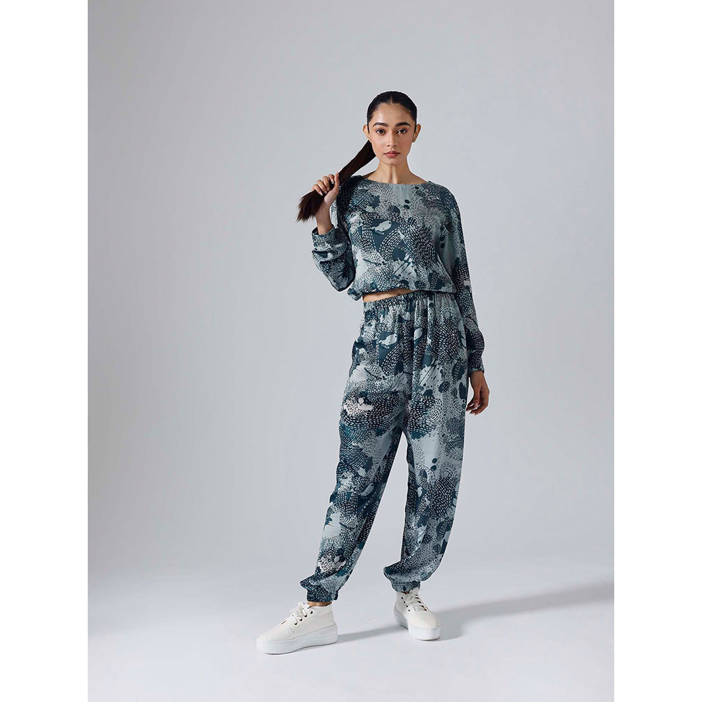 Klad Dash Teal Printed Monochrome Co-Ord (Set of 2) – Nykaa Fashion