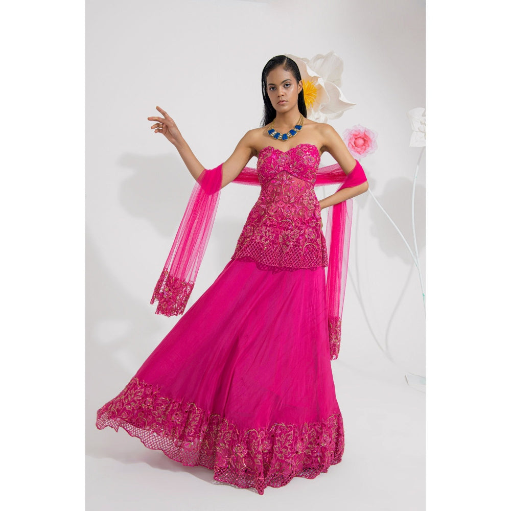 Muskan Aggarwal Layla Embellished Corset with Lehenga and Dupatta (Set ...