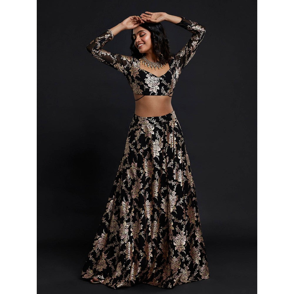 PHATAKAA Black Backless Vark Lehenga (Set of 2) – Nykaa Fashion