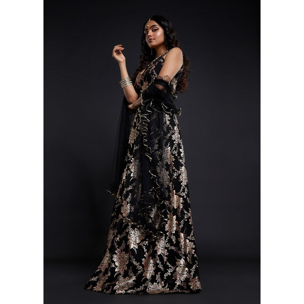 PHATAKAA Black Vark Sleeveless Lehenga (Set of 3) – Nykaa Fashion