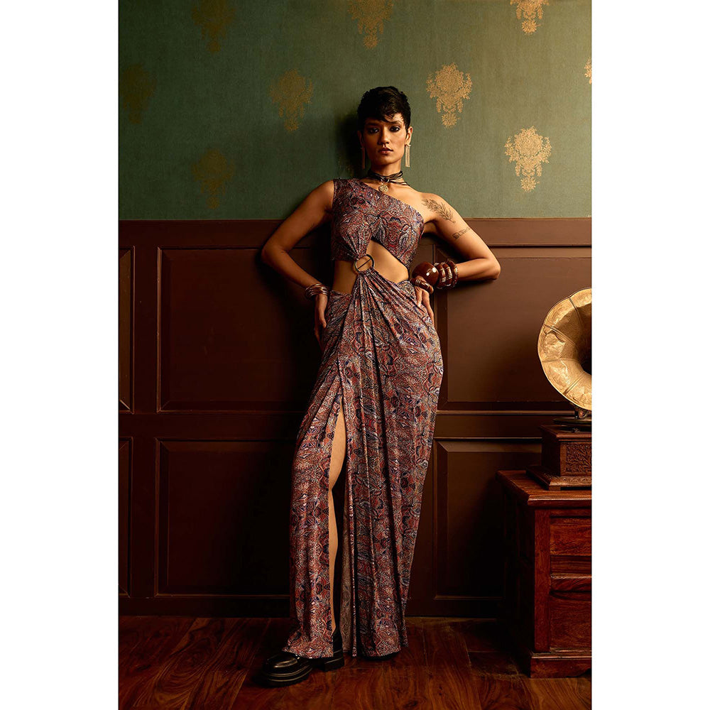 REETI ARNEJA Multi-Colour Prism Drape Gown – Nykaa Fashion