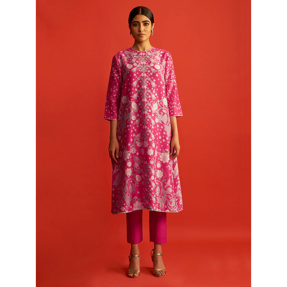 Saksham & Neharicka Pink Floral Printed Kurta – Nykaa Fashion