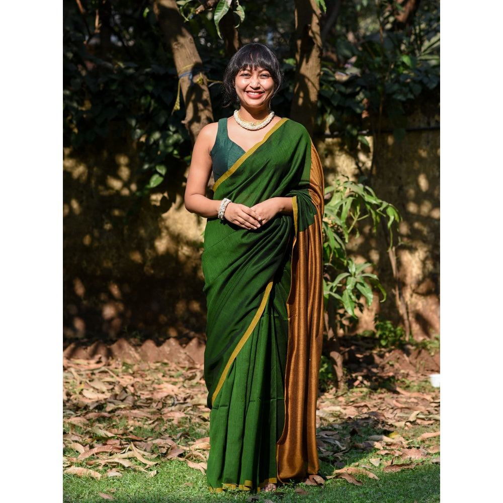 Suta Olive Solid Cotton Blend Saree – Nykaa Fashion