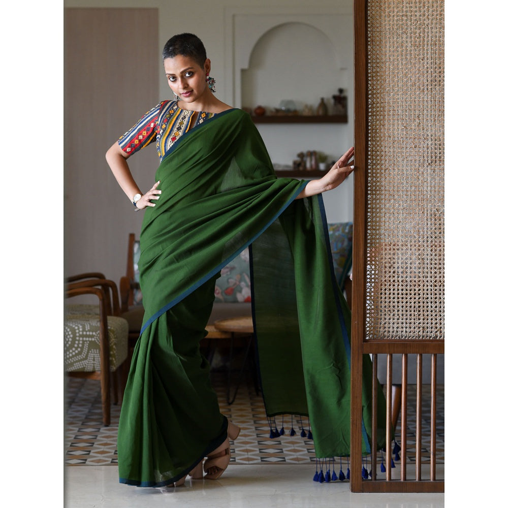 Suta Olive Cotton Blend Solid Saree – Nykaa Fashion