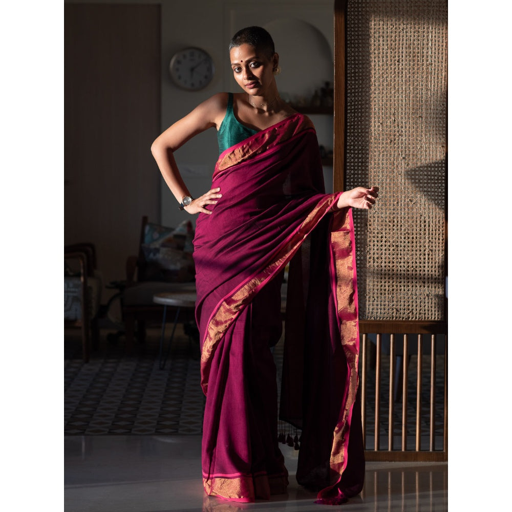 Suta Maroon Color Striped Saree – Nykaa Fashion