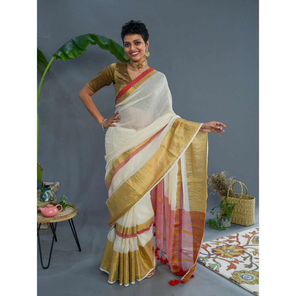 Suta Striped Off-White Pure Cotton – Nykaa Fashion