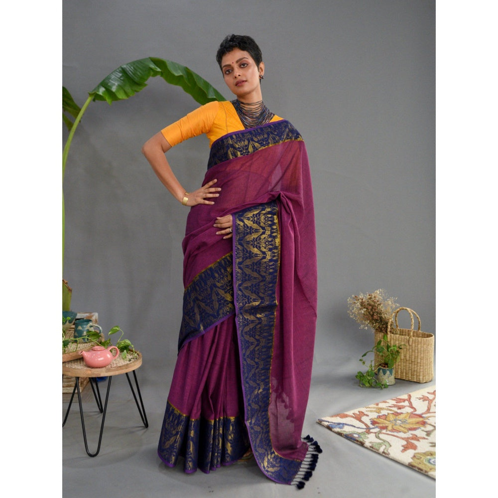 Suta Purple Cotton Woven Saree – Nykaa Fashion