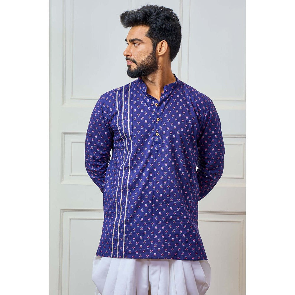 Tanoti Men's Purple Floral Kurta with Dhoti (Set of 2) – Nykaa Fashion