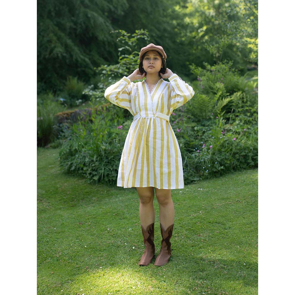 The Terra tribe Hawaii Yellow Stripes Shift Mini Dress – Nykaa Fashion