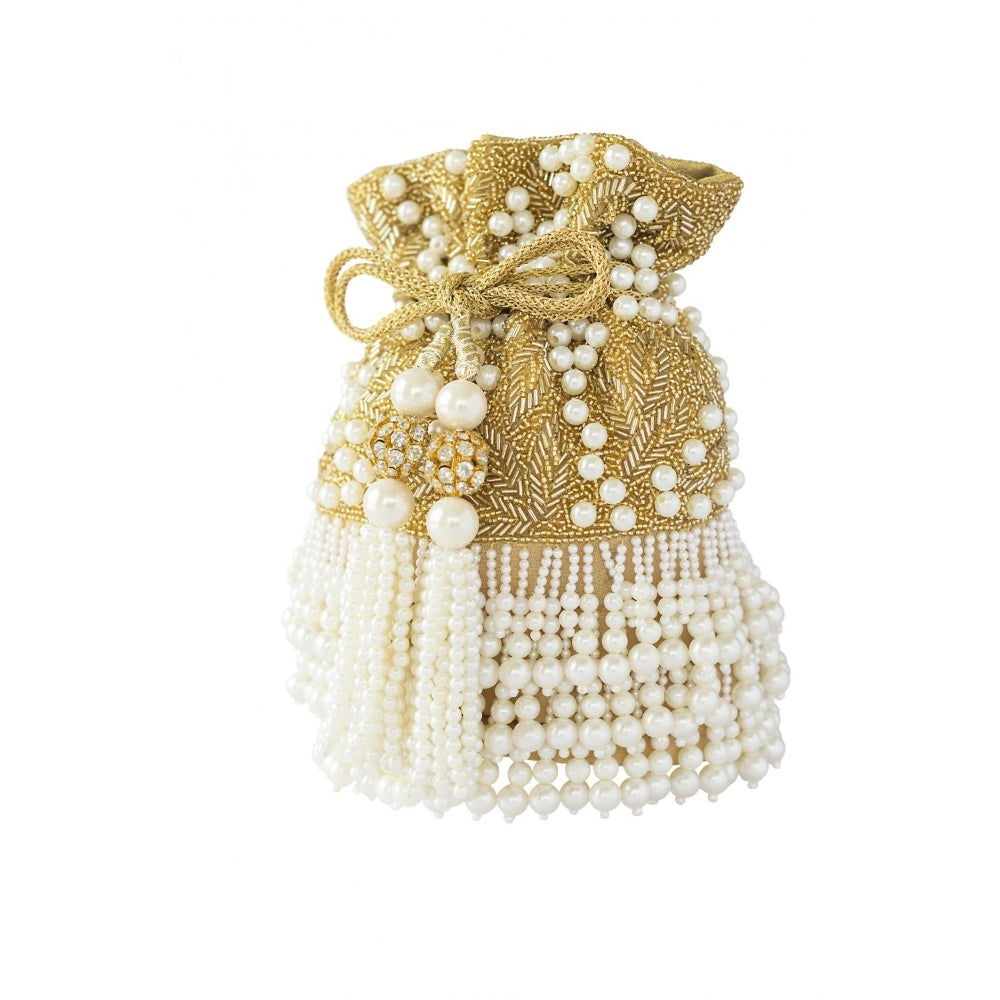 Adora By Ankita Gold Pearl Flapper Bag – Nykaa Fashion