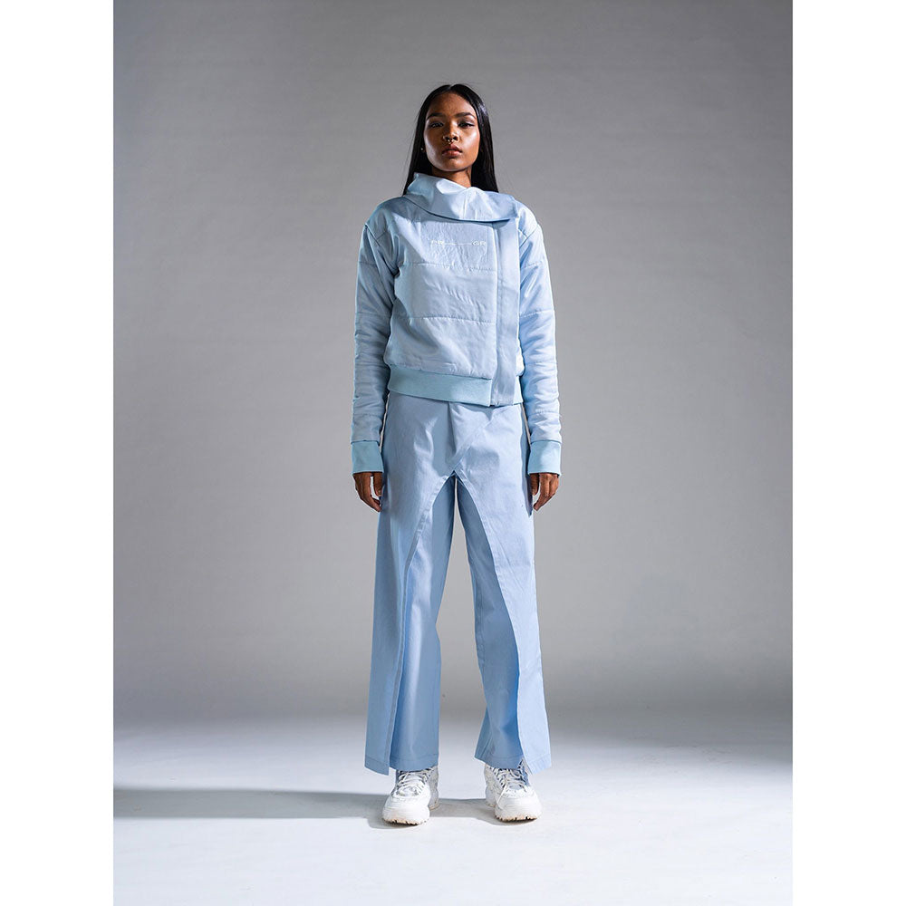 PRIMAL GRAY Blue Recycled Polyester Asymmetrical Oversize Puffer ...