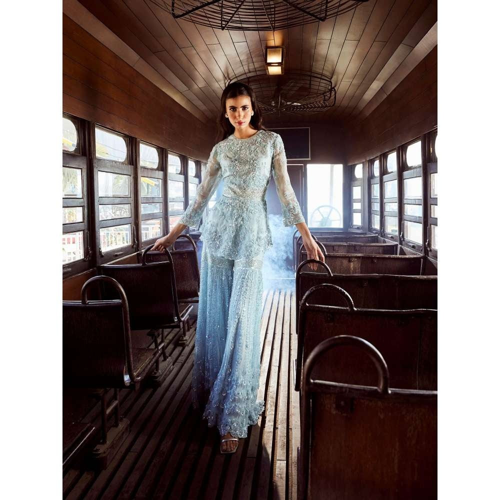 Rococo Sapphire Ice Blue Kurti with Sharara (Set of 2) – Nykaa Fashion