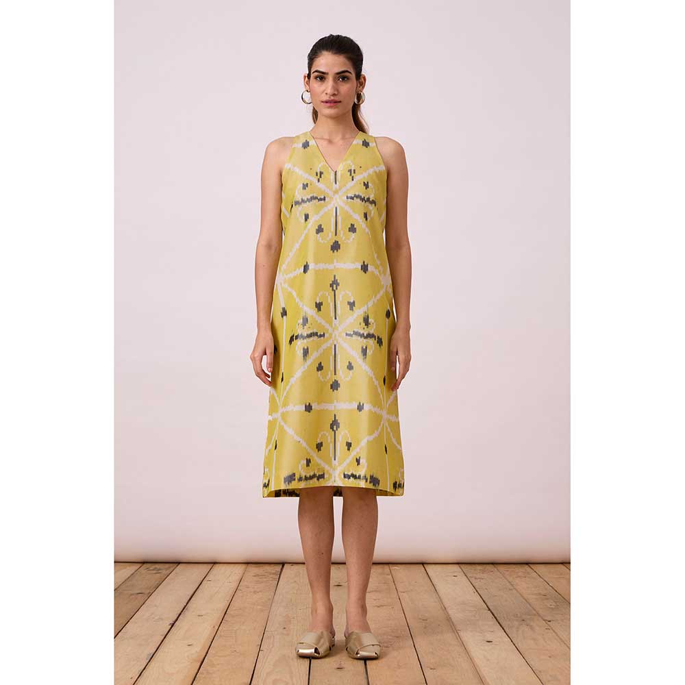 The Summer House Strand Yellow Ikat Regular Fit Dress – Nykaa Fashion